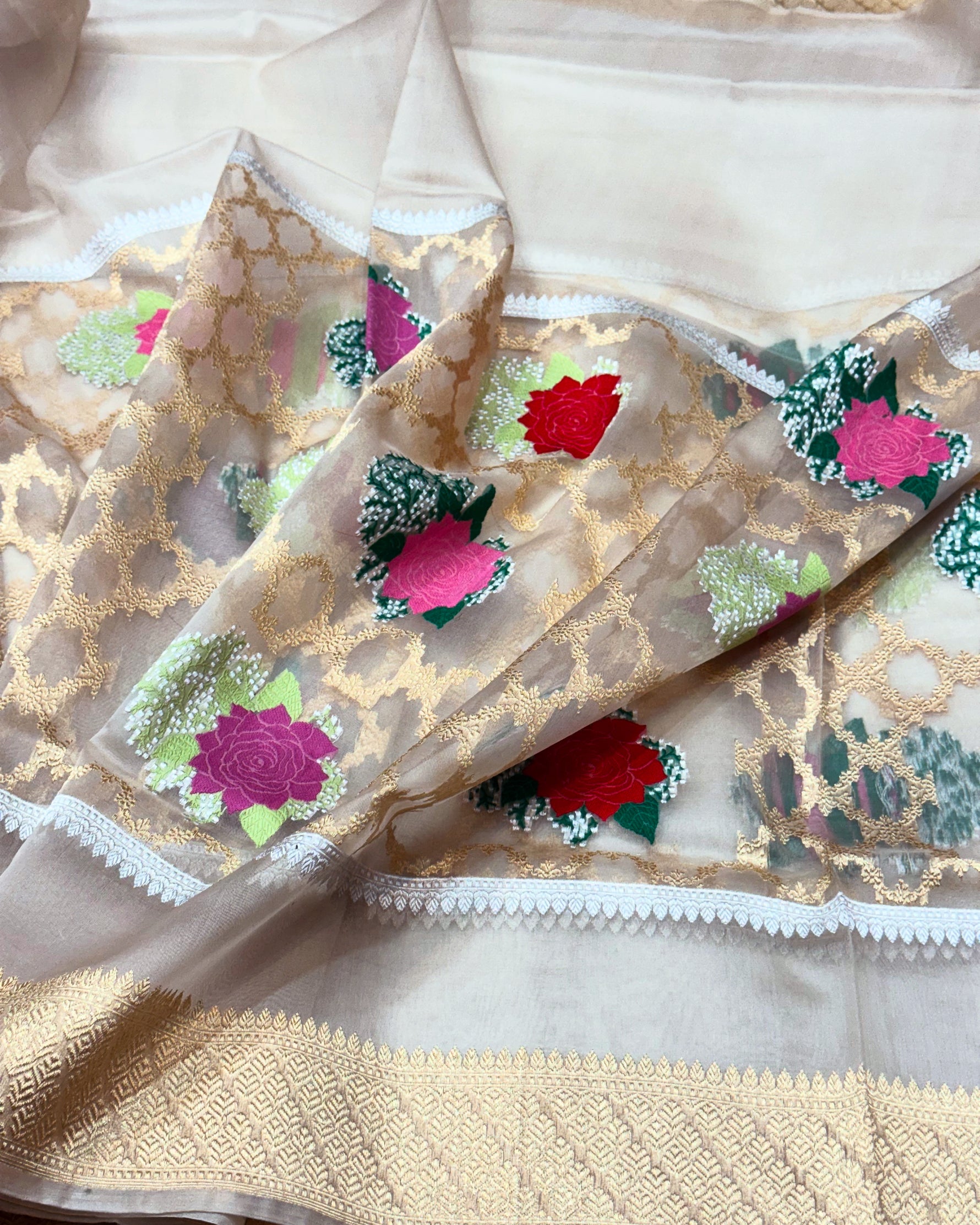 Buy Pure Organza Silk Sarees Online | HMR Handlooms India